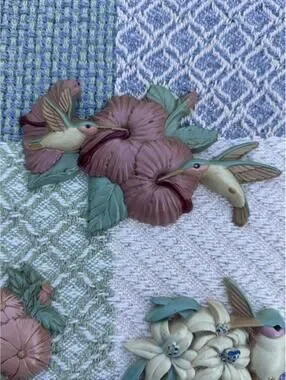 Other | Set Of 5 Vintage Hummingbird And Flower Wall Plaques | Poshmark